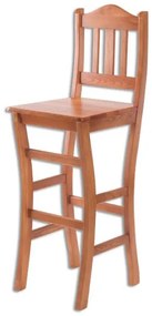 Dřevěná barová židle KT111, v83, borovice (Barva dřeva: Olše)