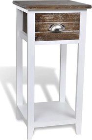 vidaXL Noční stolek s 1 zásuvkou a bílý [242038] Barva: Hnědá