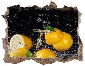 Wallmuralia Nálepka 3D díra Citrony a voda 95x64 cm