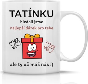 NEJLEPŠÍ DÁREK PRO TATÍNKA - klasický bílý keramický hrníček 300 ml