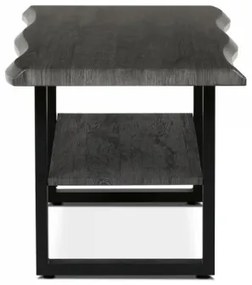 Konferenční stolek 120x60 dekor šedý dub police kovové nohy černý lak CT-F4212 GREY