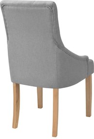 Jídelní židle 2 ks světle šedé textil 243635