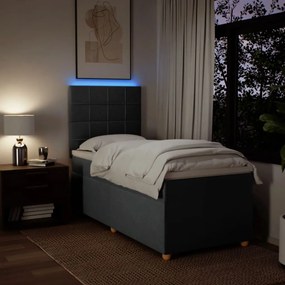 Box spring postel s matrací tmavě šedá 90x200 cm textil 3293464