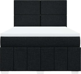 Box spring postel s matrací černá 140x200 cm textil 3293986