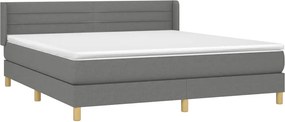 Box spring postel s matrací tmavě šedá 180x200 cm textil 3130370