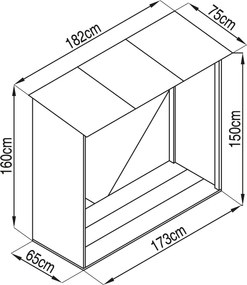 Přístřešek na dřevo G21 WOH 136 zelený 63900491