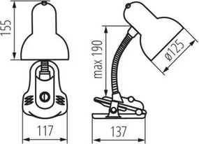 Stolní lampa Kanlux SUZI HR-60-B E27 černá 07151