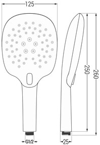 Mexen příslušenství - hlavice ruční sprchy Oval R-22, 3-funkce, černá, 79522-70