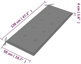 vidaXL Marketos 2místná zahradní lavice s poduškou 120 cm masivní eukalyptus