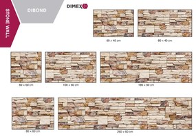 DIMEX | Dibond za kuchyňskou linku DBW-06040-088 | 60 x 40 cm | Kamenná zeď