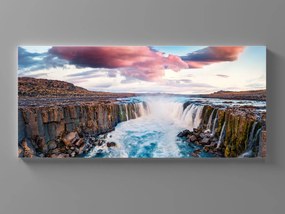 Liox XXL Obraz islandské vodopády Selfoss Rozměr: 200 x 100 cm