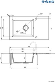 Deante Dřez Capella Precious granit + sklo - ZSC AW2C