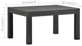 vidaXL Marketos 2dílná zahradní sedací souprava poduška PP ratan antracitová
