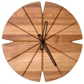 Kamohome Dřevěné nástěnné hodiny CORVUS Průměr hodin: 40 cm, Materiál: Ořech evropský