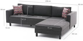 Hanah Home Pohovka KALE antracit pravý roh 825BLC2718