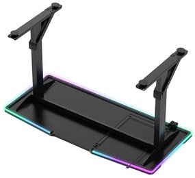 Herní stůl ULTRADESK IRON  - 132 cm, nastavitelná výška podsvícený, černý