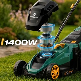 Elektrická sekačka HM-612, 1400W, 34cm, zelená | Humberg