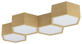 EGLO Stropní dřevěné skandinávské osvětlení MIRLAS, 4xE27, 9W 98862