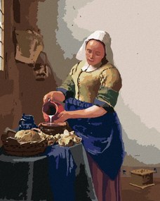 zuty zuty - malování podle čísel - mlékařka (j. vermeer), 40x50 cm, plátno