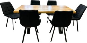 Vikio Jídelní set pro 6 osob 140x90 cm dub-černá VJS114-61C