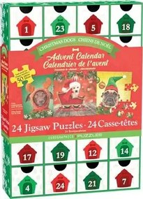 EUROGRAPHICS Puzzle Adventní kalendář: Vánoční pejsci / 24x50 dílků /