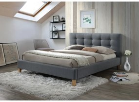 Šedá dvoulůžková postel TEXAS 140 x 200 cm