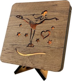 Li-Go "Krasobruslařka" lampa 19x19 cm provedení povrchu: dub světlý