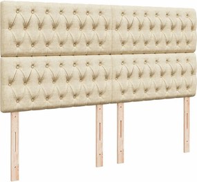 Box spring postel s matrací krémová 200x200 cm textil 3291399