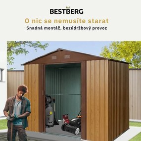 Zahradní domek BestBerg ZDB-2D / 2,5 m² / 194 x 131 x 184 cm / dekor dřevo/hnědá