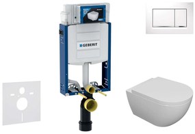 Geberit Kombifix - Set předstěnové instalace, klozetu Oudee a sedátka softclose, tlačítko Sigma20, bílá/chrom SANI15CA3102