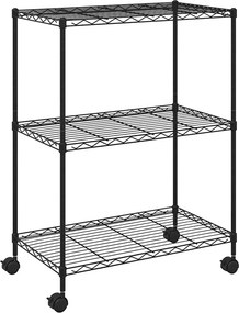 3patrový úložný regál na kolečkách 60 x 35 x 81 cm černý 150 kg 324626