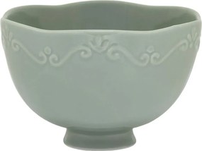 Zelená porcelánová miska s krajkou Provence lace verte - Ø 14*10 cm / 650 ml