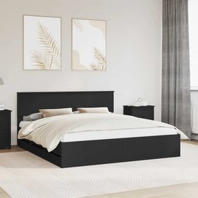 Rám postele se zásuvkou Černá 200 x 200 cm Inženýrské dřevo 3407950