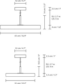 Krémové LED závěsné svítidlo s kovovým stínidlem ø 43 cm Asteria Medium – UMAGE