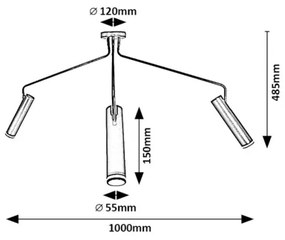 Rabalux 73039 - Přisazený lustr SENOBIA 3xGU10/35W/230V