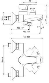 Ideal Standard Cerafine D Vanová baterie, chrom BC494AA