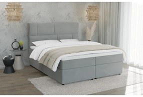 Světle šedá boxspring postel s úložným prostorem 140x200 cm Lola – Ropez