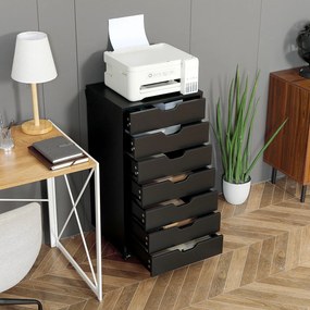 Vinsetto Mobilní kancelářský kabinet, pojízdný úložný kabinet s 7 šuplíky - organizátor na dokumenty, velikost A4 nebo letter, rozměry 47,5D x 39,5Š …