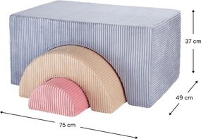 Modré manšestrové pěnové hřiště 75x49x37 cm Rainbow Montessori – Wigiwama