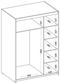 Skříň se zrcadlem ELENI 3D dub sonoma