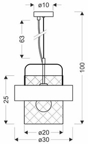 Kovové závěsné svítidlo v černo-stříbrné barvě ø 30 cm Fiba – Candellux Lighting