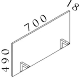 NABYTEK-DESIGNOVY.CZ - PD07B 19 - Dělící panel Komfort 70x49 cm, ořech/šedá