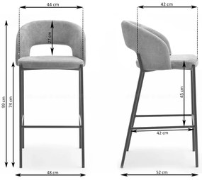 Čalouněná barová židle HEIMY - krémová / černá