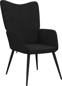 Relaxační židle se stoličkou černá textil 327958