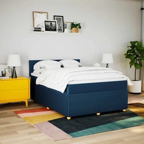 Box spring postel s matrací modrá 140x200 cm textil 3287478