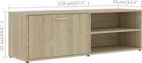 vidaXL TV stolek 120 x 34 x 37 cm dřevotříska [801155] Barva: bílá s vysokým leskem