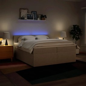 Box spring postel s matrací krémová 200x200 cm textil 3288293