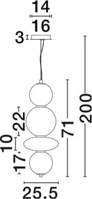 Šedé kovové LED závěsné svítidlo se skleněným stínidlem ø 25,5 cm Navi – Nova Luce