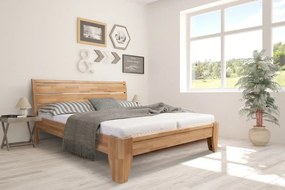 Manželská buková postel Lavana  , Odstíny moření Ahorn: Latte, Buk přírodní, 160x200 cm