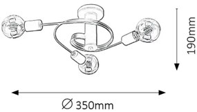 Rabalux 2096 - Přisazený lustr CARLY 5XE27/15W/230V černá